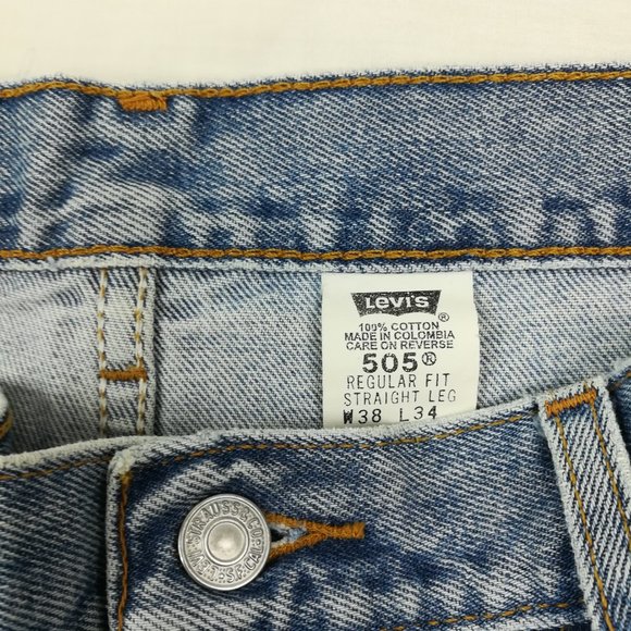 Levi's | Jeans | Vintage 200 Levis 505 38x34 Regular Fit Straight Leg Blue Denim Jeans Y2k ...